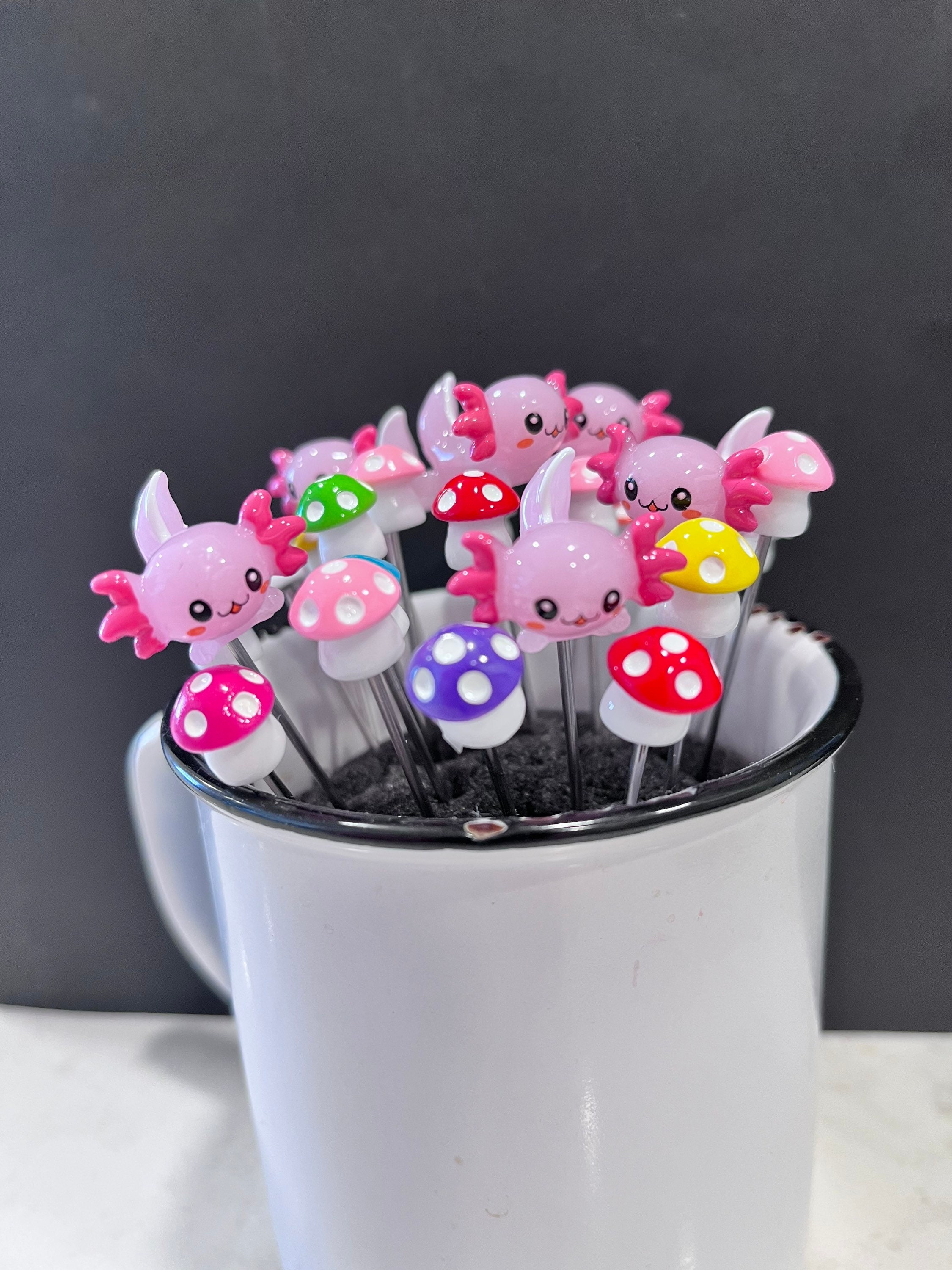 1 Axolotl & 1 Small Mushroom Poker Pick Color 4in Long and - Etsy