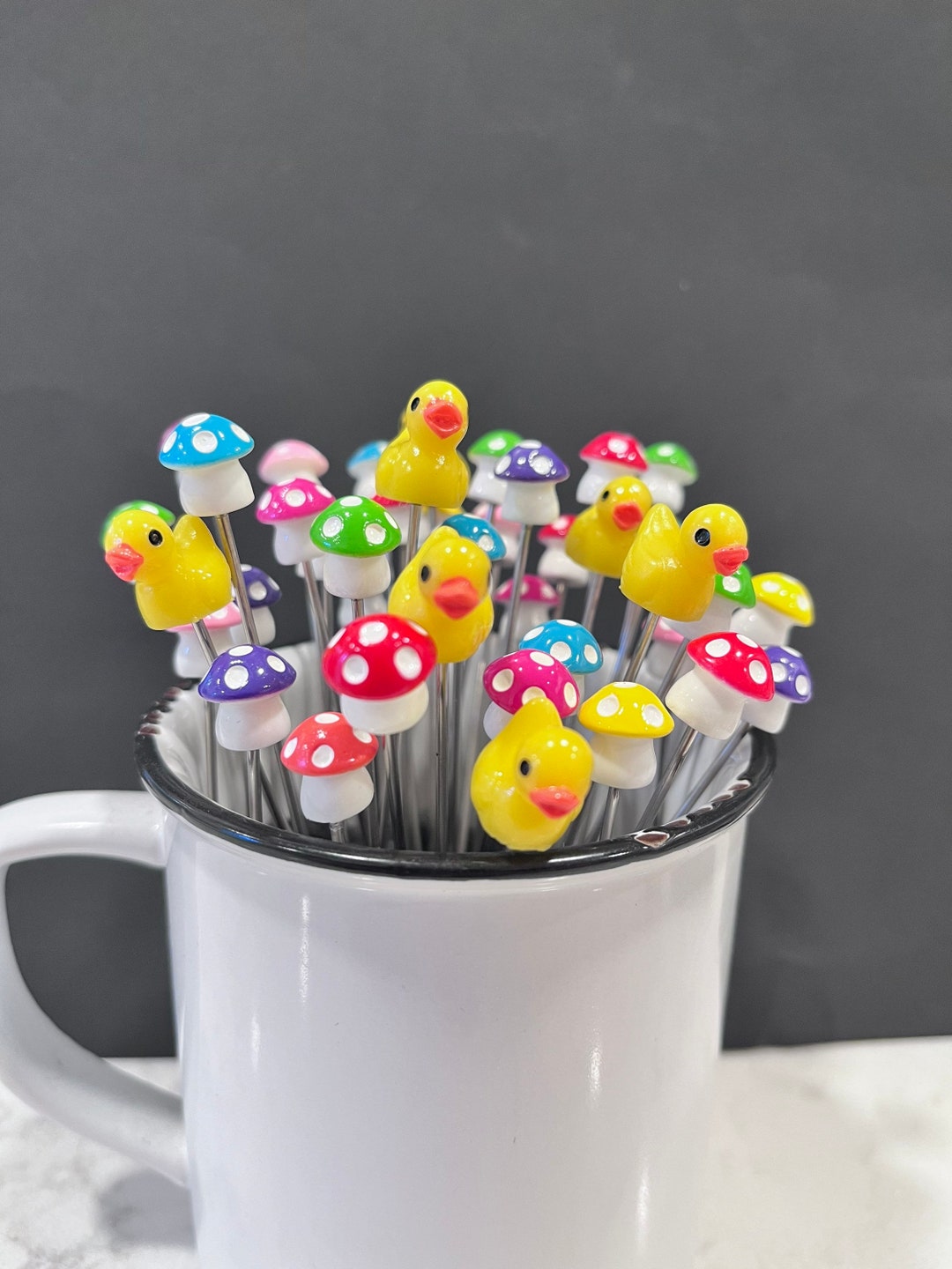 1 Duck & 1 Small Mushroom Poker Pick Color 4in Long and 1.5mm Wide ...