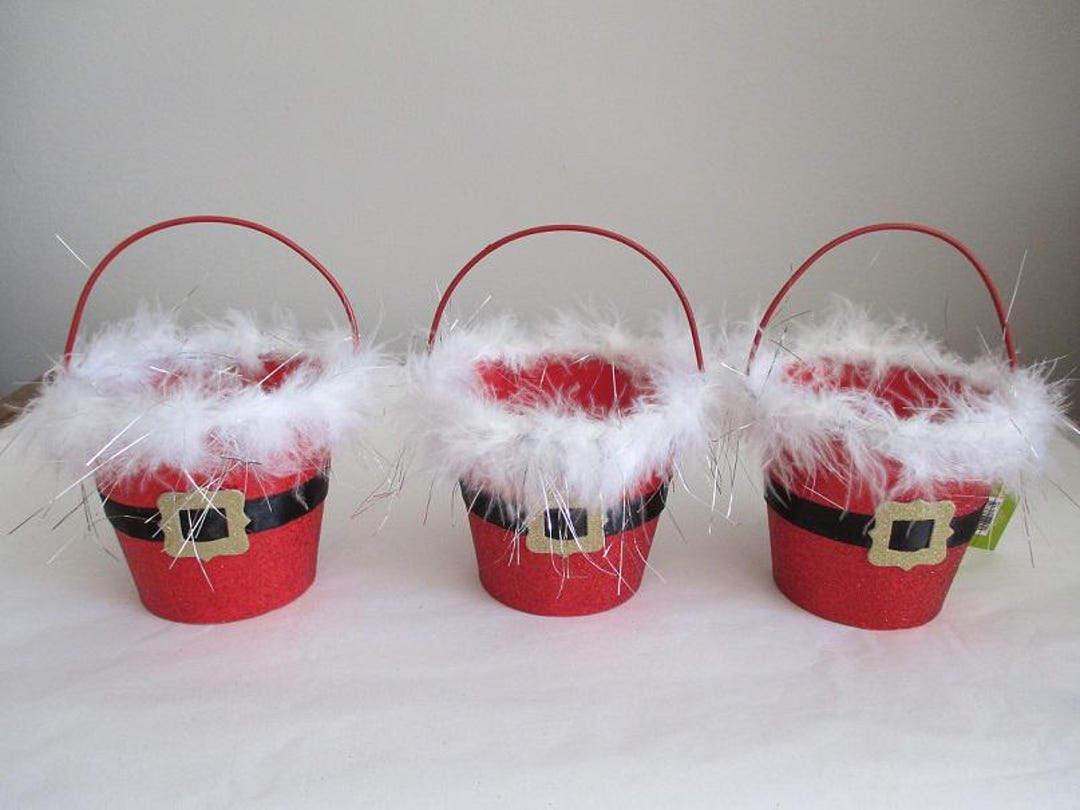 3 Santa Belt Pails Treat Containers BRAND NEW - Etsy