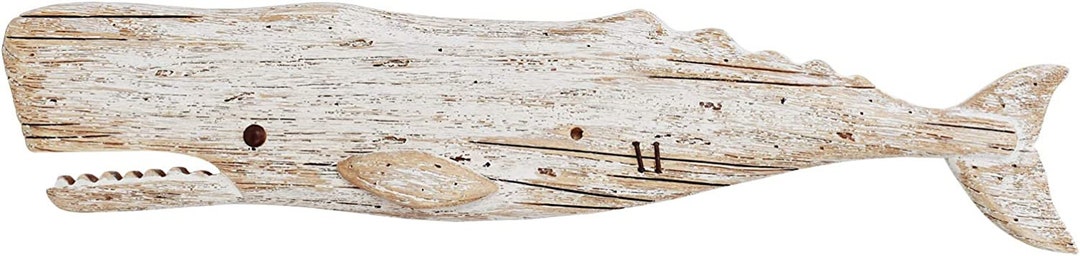 Wooden Whale Decor Hanging Wood Whale Decorations for Wall, Rustic ...