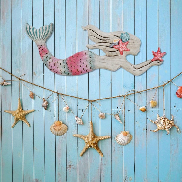 Wood Mermaid Wall Decor - Etsy