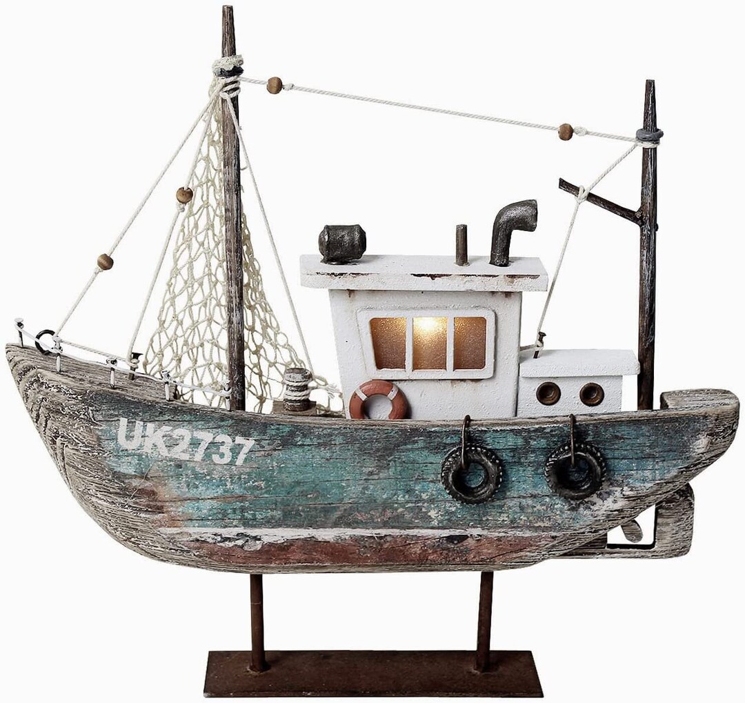 Wooden Sailboat Decoration Small Model Wood Sailing Boat Decor Vintage ...