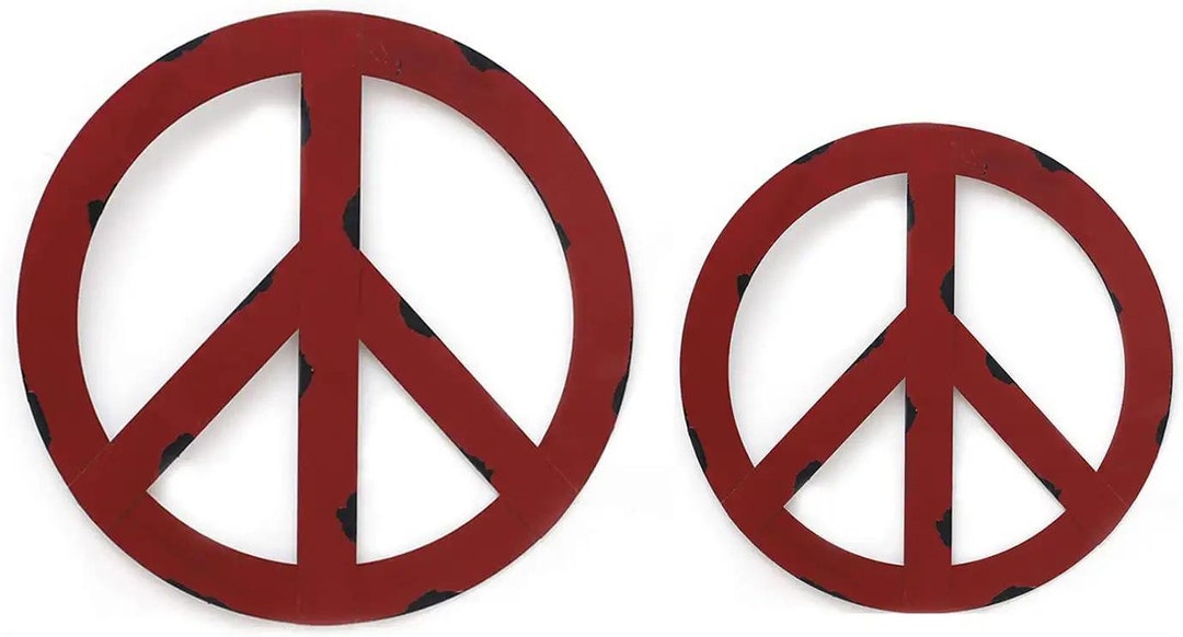 Rustic Metal Treasured Peace Sign Wall Hanging Ornament Home Door Decor ...