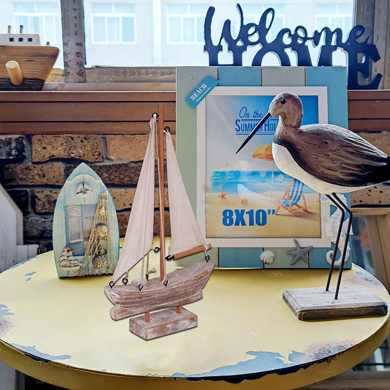 Wooden Sailboat Decoration Small Model Wood Sailing Boat Decor - Etsy