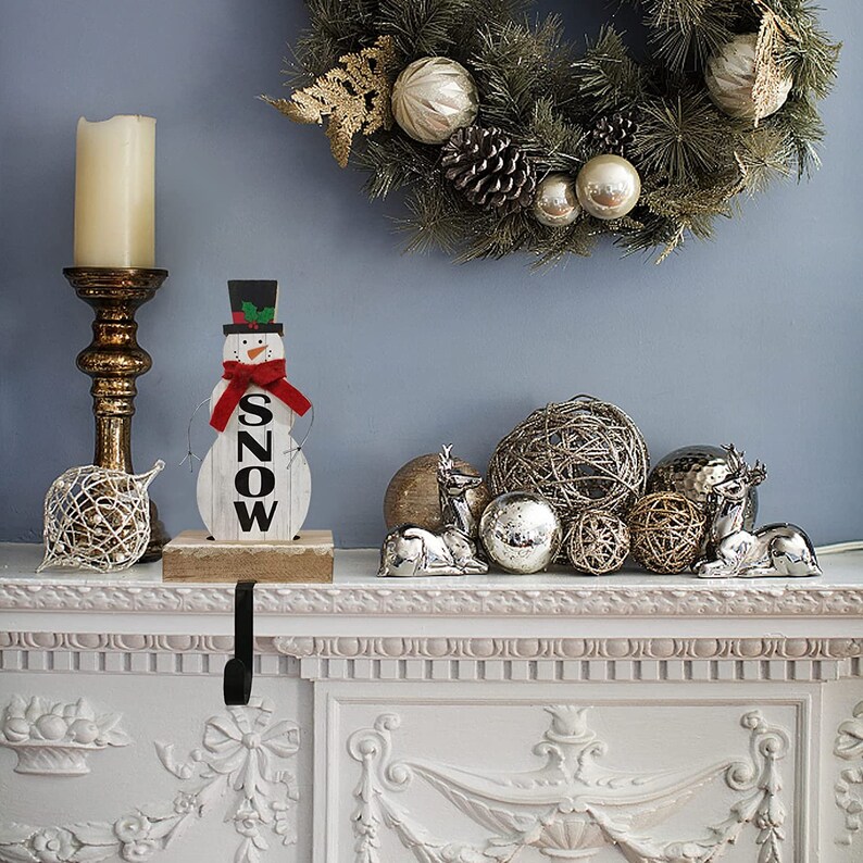 Snowman Christmas Table Decorations Free Standing Wooden - Etsy