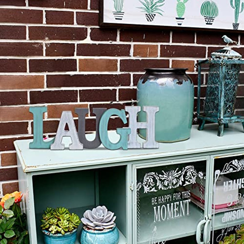 Rustic Wood Laugh Sign Decorative Cutout Word Sign Wall Decor - Etsy