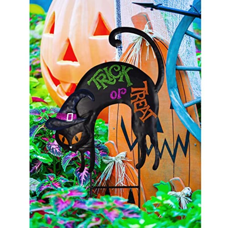 Metal Cat Yard Sign Garden Stake Halloween Outdoor Decoration - Etsy