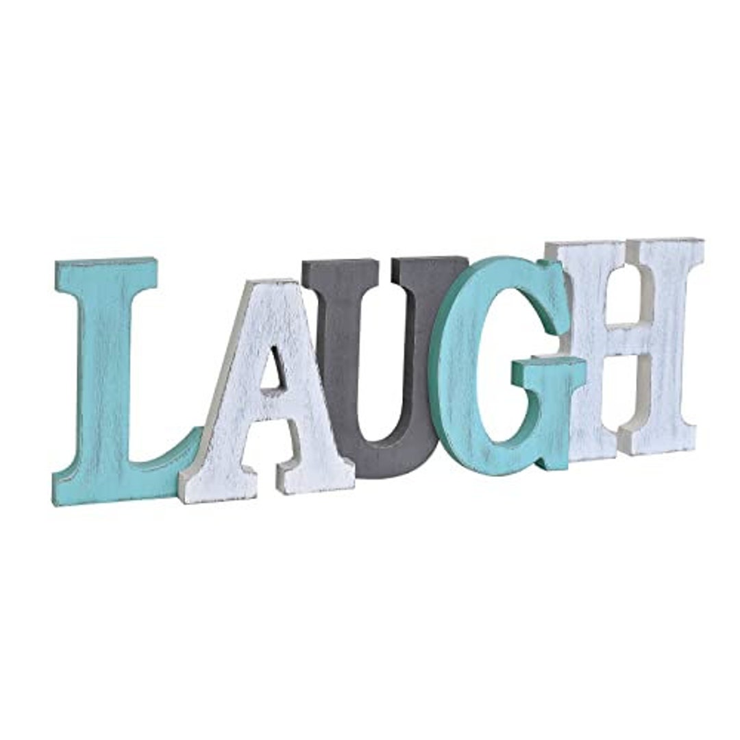 Rustic Wood Laugh Sign Decorative Cutout Word Sign Wall Decor - Etsy
