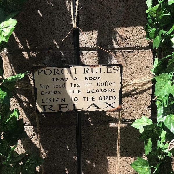 Porch Rules Sign - Etsy