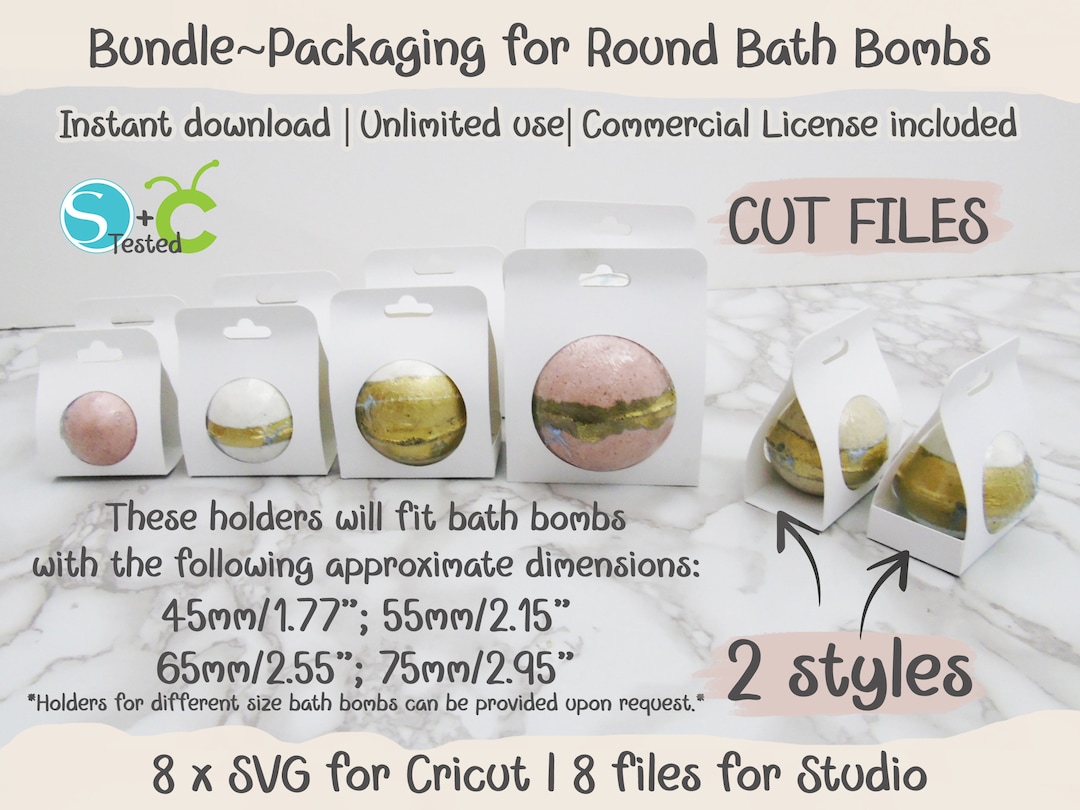 BUNDLE Bath Bomb Packaging Display Holders, 2 Styles, 4 Sizes, SVG Cut ...
