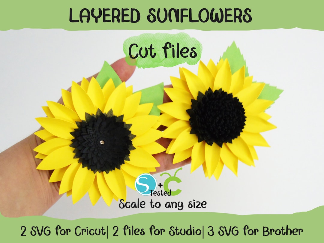 Sunflower Templates 2 Styles. Files for Cricut, Silhouette and Brother ...