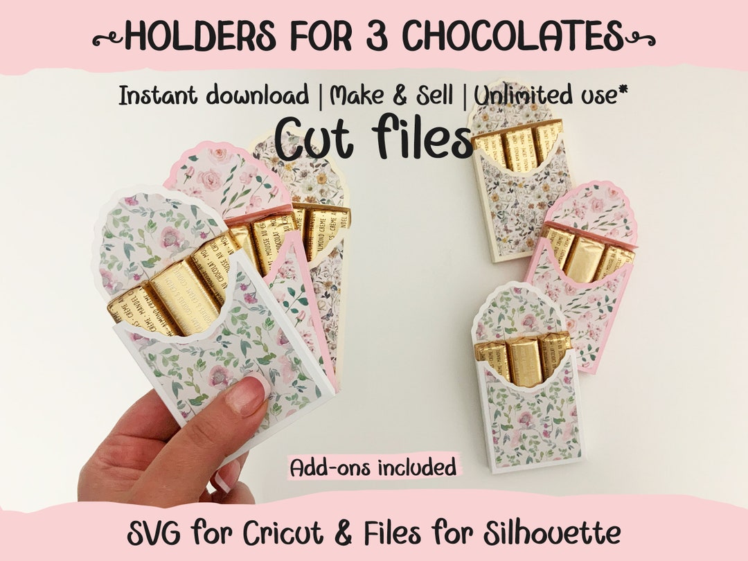 Classic Chocolate Holder Boxes for 3 Chocolates, SVG Files, Cricut ...