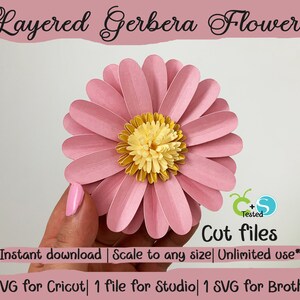 Gerbera Flower Templates for Cricut, Silhouette & Brother. SVG Cut ...