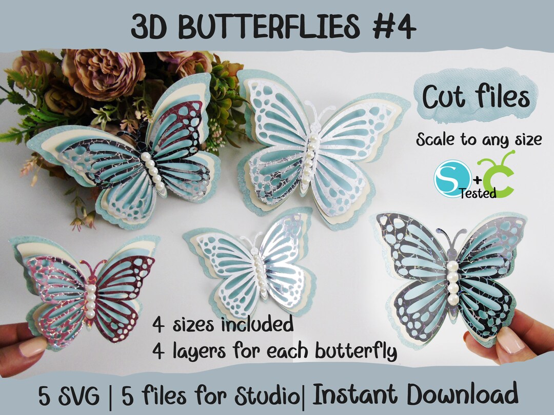 Beautiful 3D Layered Butterflies, SVG Cricut, Lace Butterflies ...