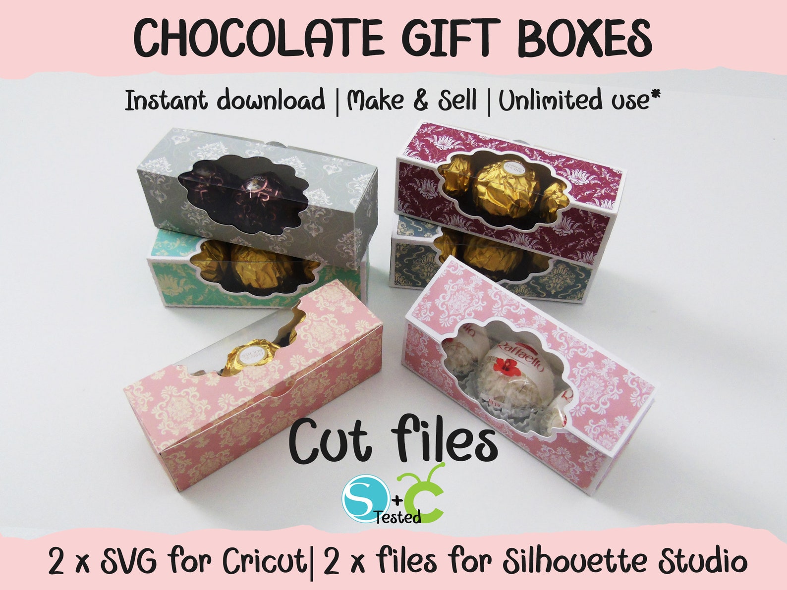 Gift Box for 3 Chocolates, or Other Small Gifts, SVG Instant Download ...