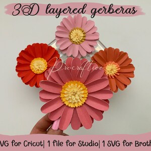 Gerbera Flower Templates for Cricut, Silhouette & Brother. SVG Cut ...
