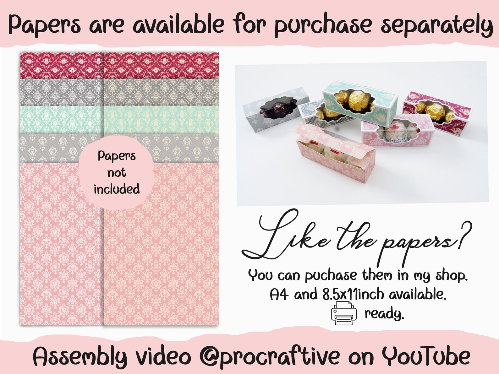 Gift Box for 3 Chocolates, or Other Small Gifts, SVG Instant Download ...