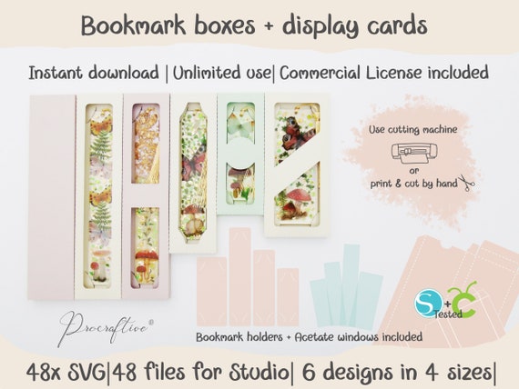 Resin Bookmark Boxes Bookmark Holders. SVG Studio Cut - Etsy