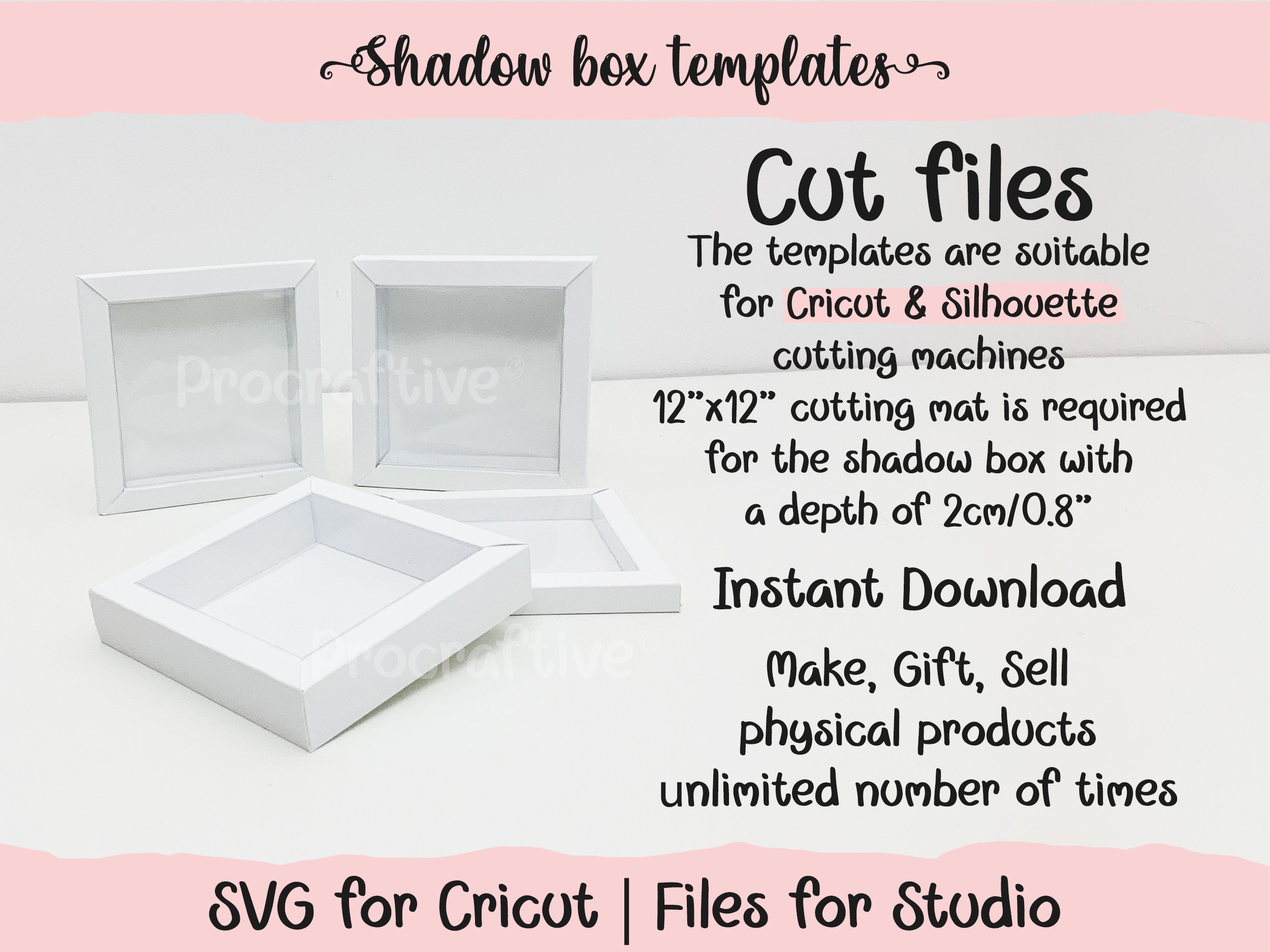 Shadow Box Templates and Add-ons for Cricut and Silhouette. Great for ...