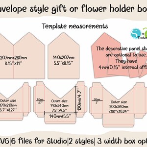 3d Envelope Holder Box or Greeting Card Box 2 in 1. 2 Styles, 3 Widths ...