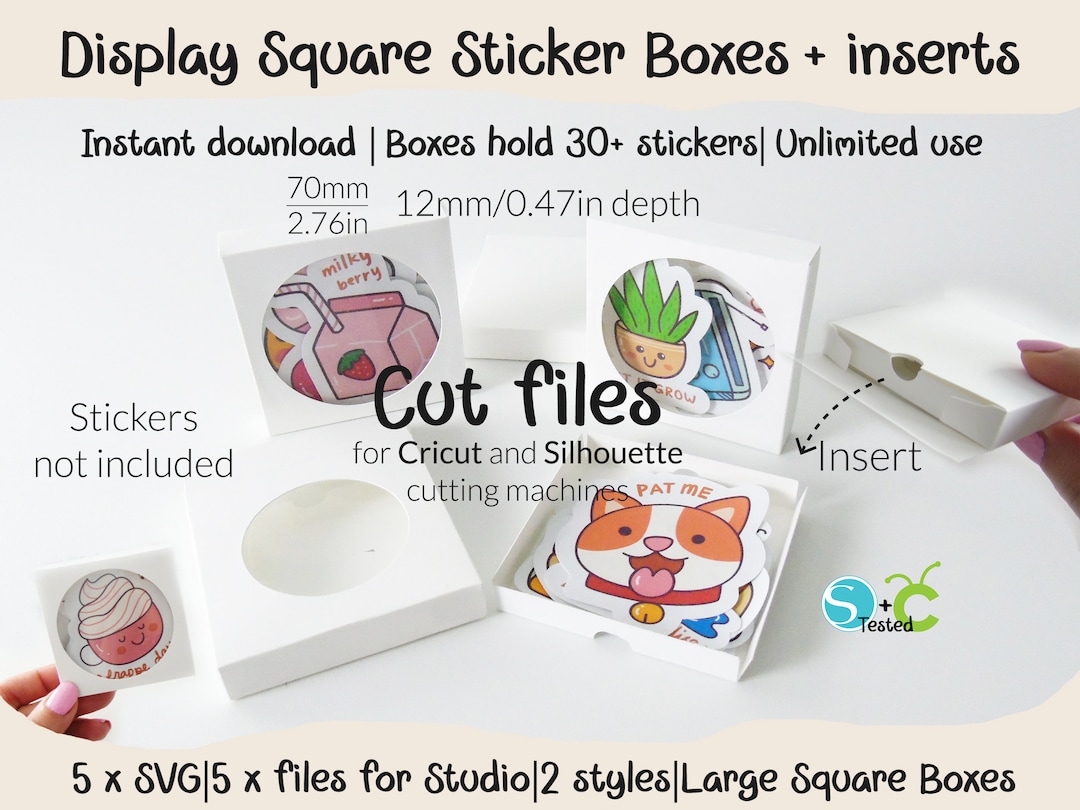 Sticker Display Boxes. Packaging for Stickers.7cm/2.76in Square Boxes ...