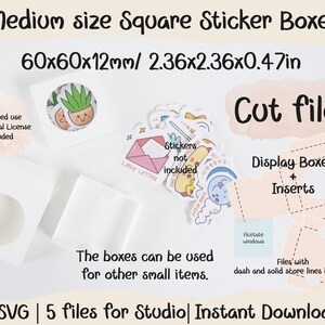 Sticker Display Boxes. Packaging for Stickers.6cm/2.36in Square Boxes ...
