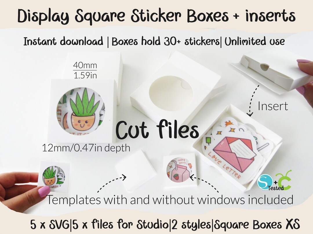 Sticker Display Boxes. Packaging for Stickers. Gift Boxes. 4cm/1.59in ...
