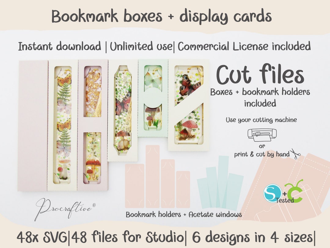 Resin Bookmark Boxes + Bookmark Holders. SVG Cricut Design Space ...