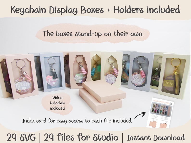 Keychain Boxes and Holders 7 Styles 2 Depth Options Cricut - Etsy