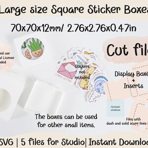 Sticker Display Boxes. Packaging for Stickers.7cm/2.76in Square Boxes ...