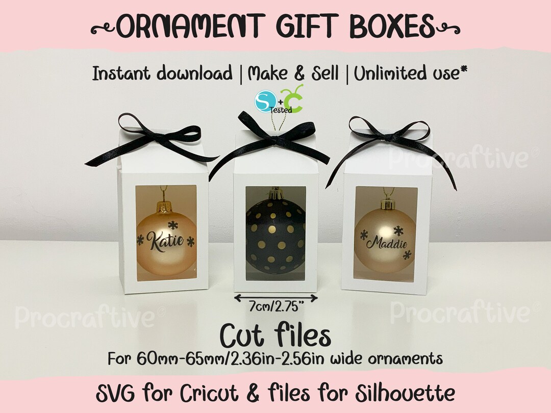 Christmas Ornament Boxes SVG, Cricut Files, Files for Silhouette, Cut ...