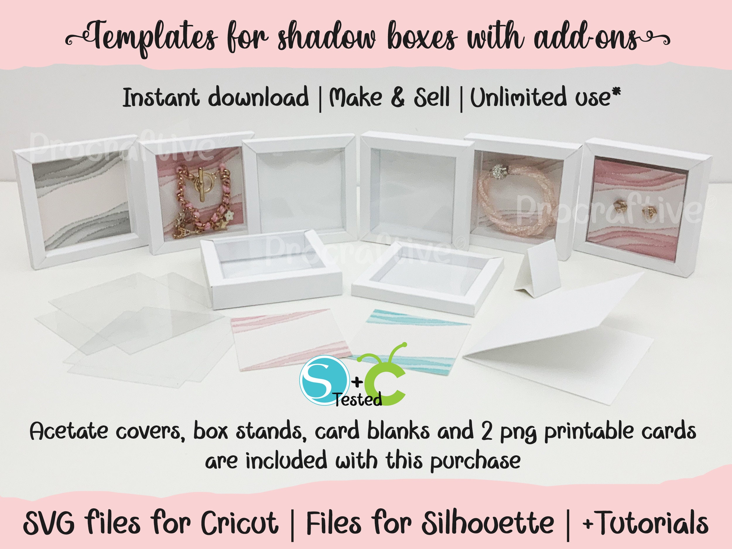 Shadow Box Templates and Add-ons for Cricut and Silhouette. Great for ...