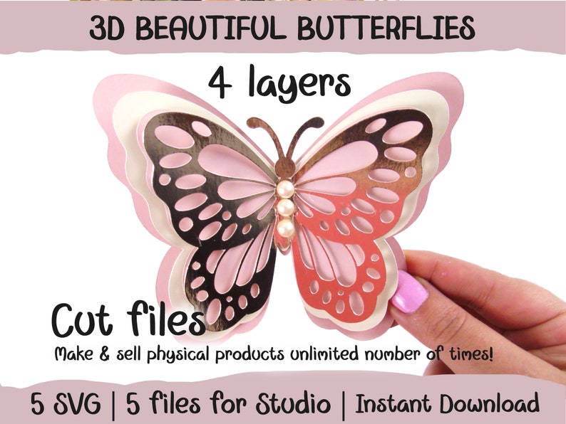 3D Beautiful Butterflies Layered Butterflies SVG Cricut - Etsy