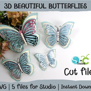 Beautiful 3D Layered Butterflies, SVG Cricut, Lace Butterflies ...