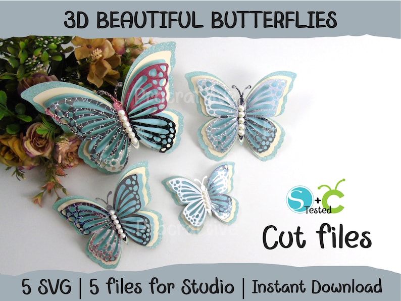 Beautiful 3D Layered Butterflies, SVG Cricut, Lace Butterflies ...