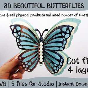 Beautiful 3D Layered Butterflies, SVG Cricut, Lace Butterflies ...