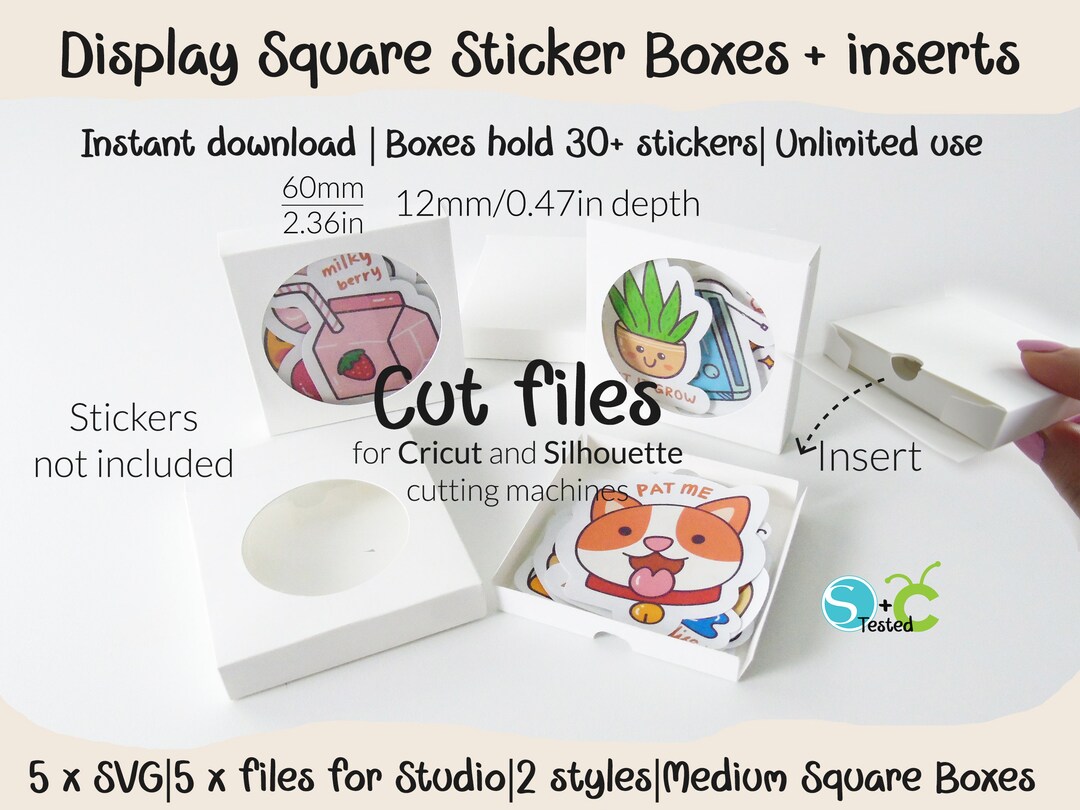 Sticker Display Boxes. Packaging for Stickers.6cm/2.36in Square Boxes ...