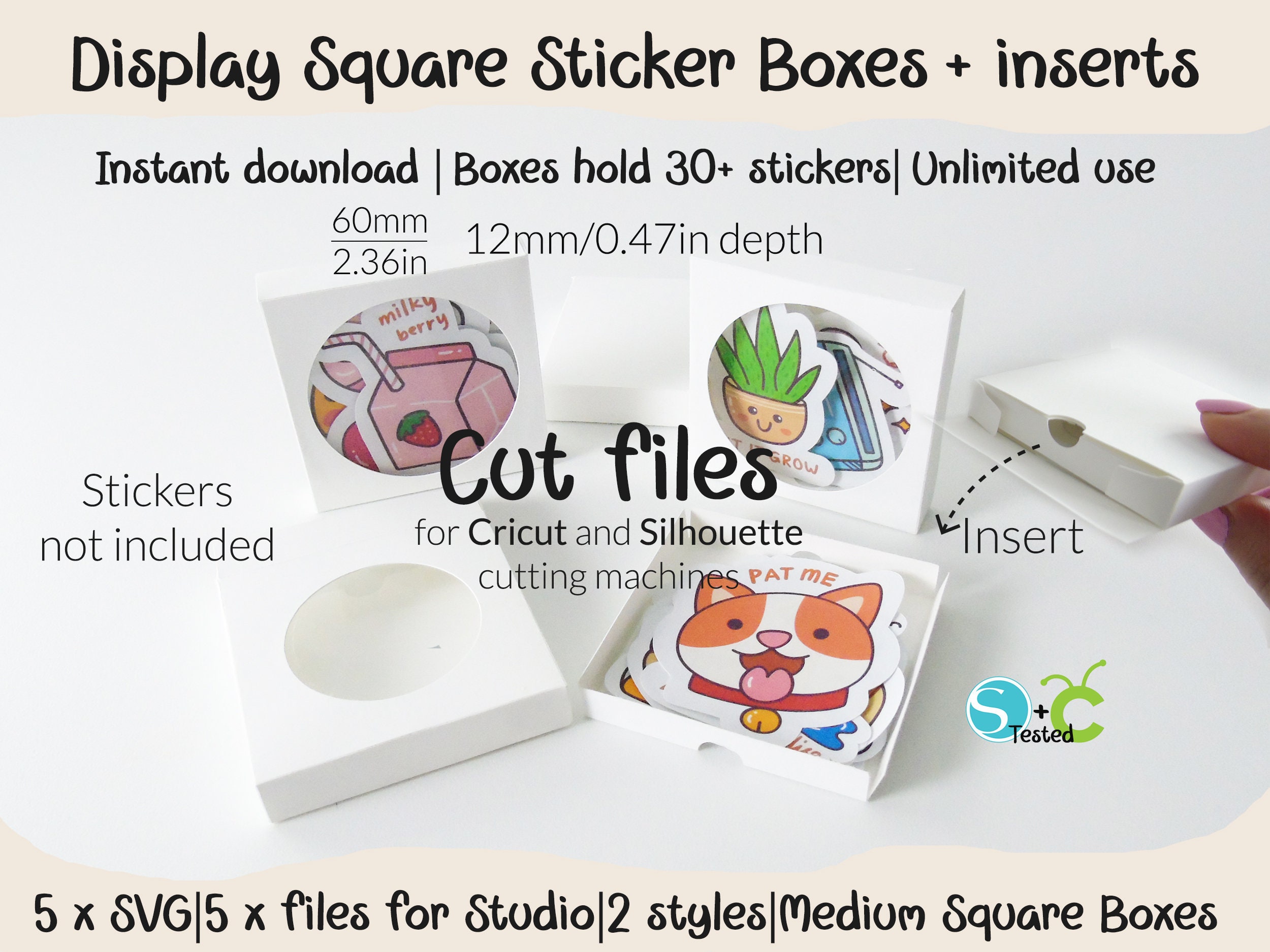 Sticker Display Boxes. Packaging for Stickers.6cm/2.36in - Etsy
