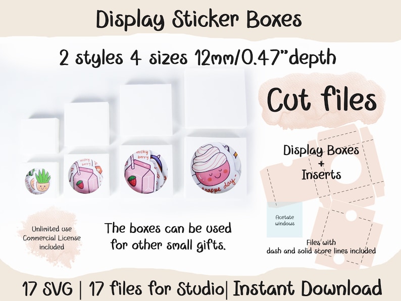 Bundle Sticker Display Boxes Packaging for Stickers Gift Box - Etsy