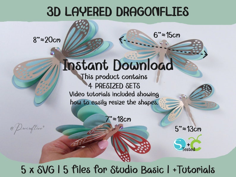 3D Layered Dragonflies Layered Dragonflies SVG Cricut - Etsy