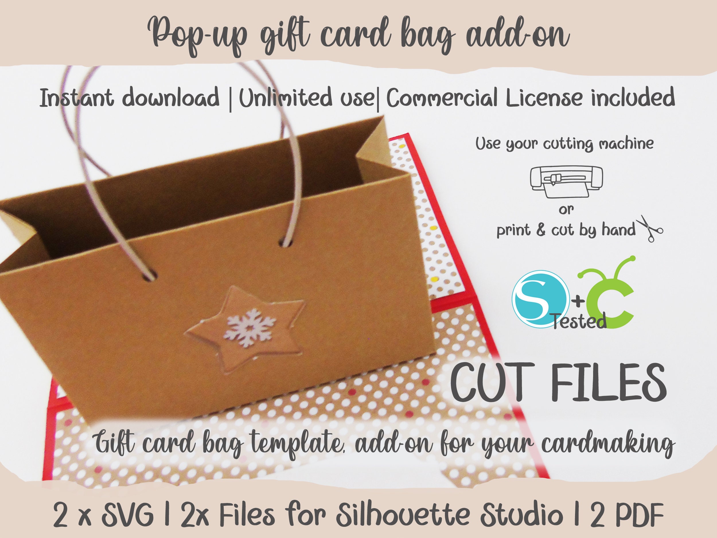 Pop-up Gift Card Bag Add-on for Cardmaking & Scrapbooking SVG - Etsy