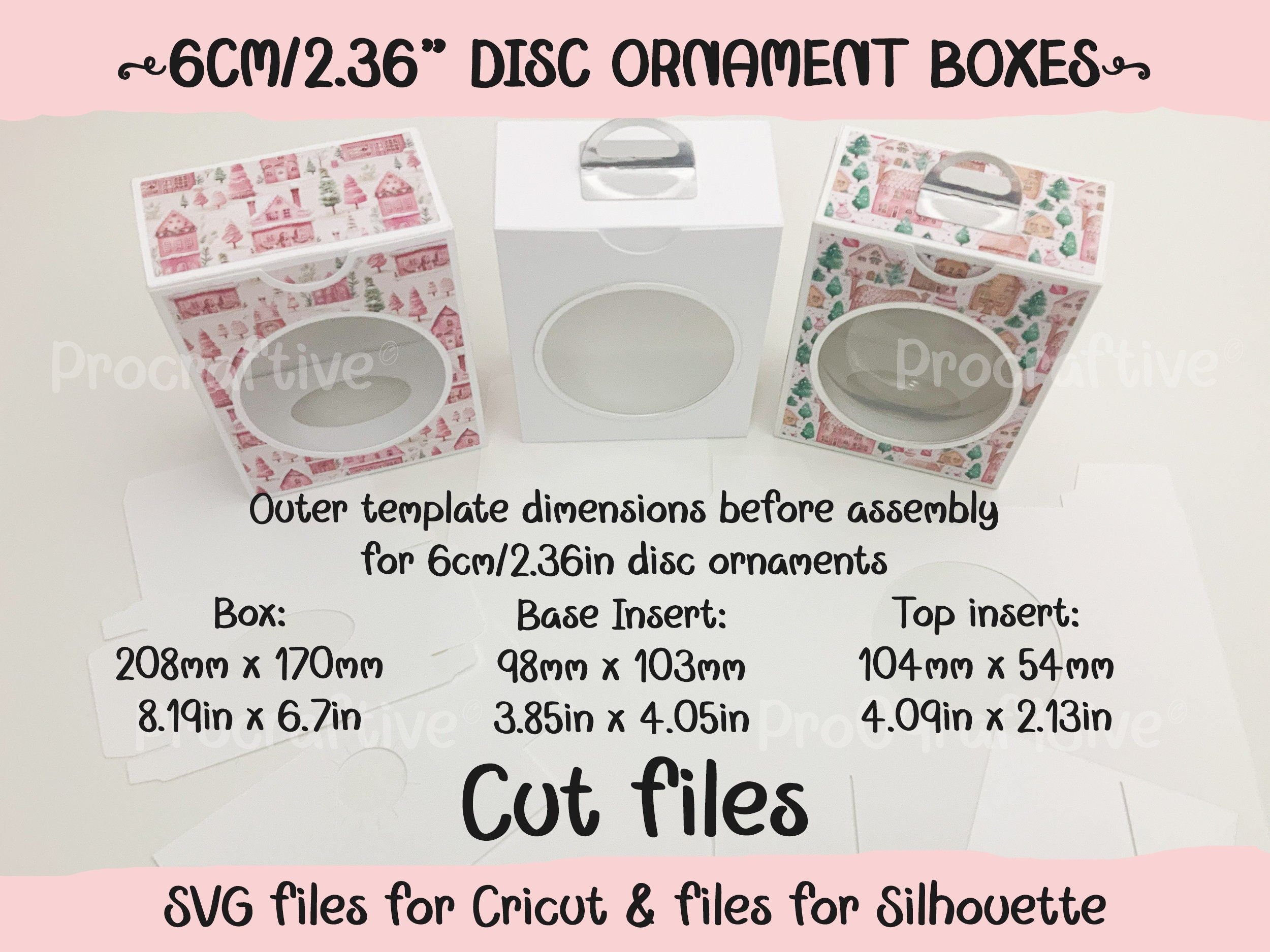Bundle Christmas 3D Disc Ornament Box Templates in 3 Sizes. Boxes for ...