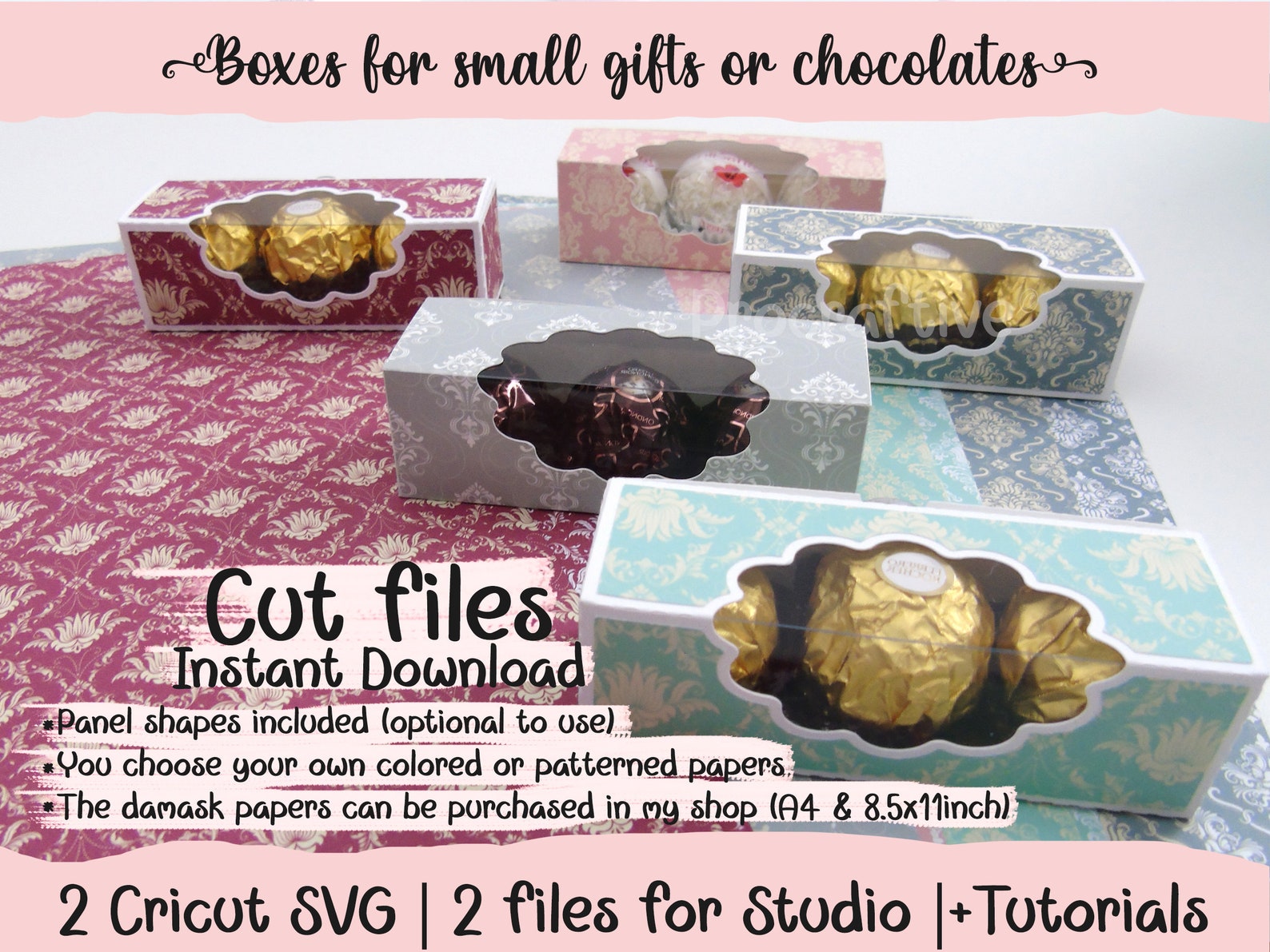 Gift Box for 3 Chocolates, or Other Small Gifts, SVG Instant Download ...