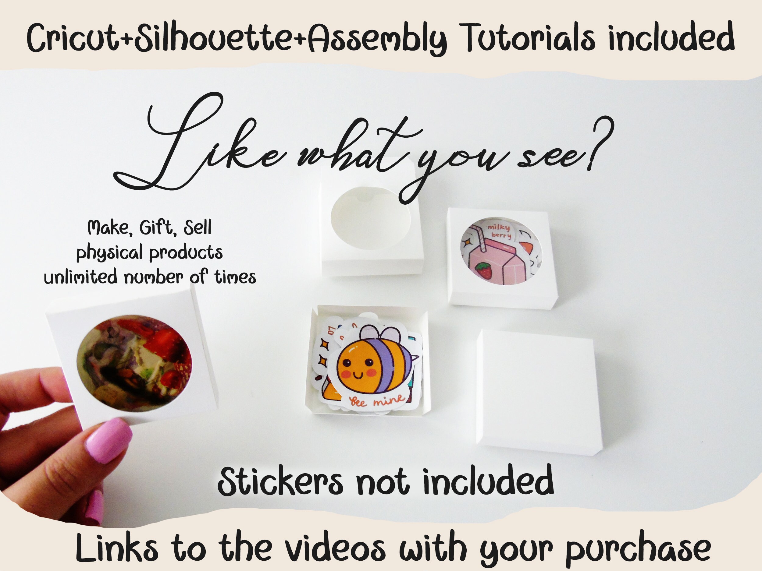 Sticker Display Boxes. Packaging for Stickers. Gift Boxes. 5cm/1.97in ...