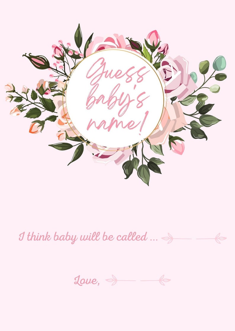 Baby Shower Game- Guess Babies Name - Etsy