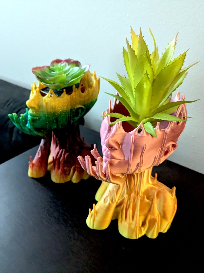 Melted Woman Face Planter / Flower Pot Decoration 3D Printed - Etsy
