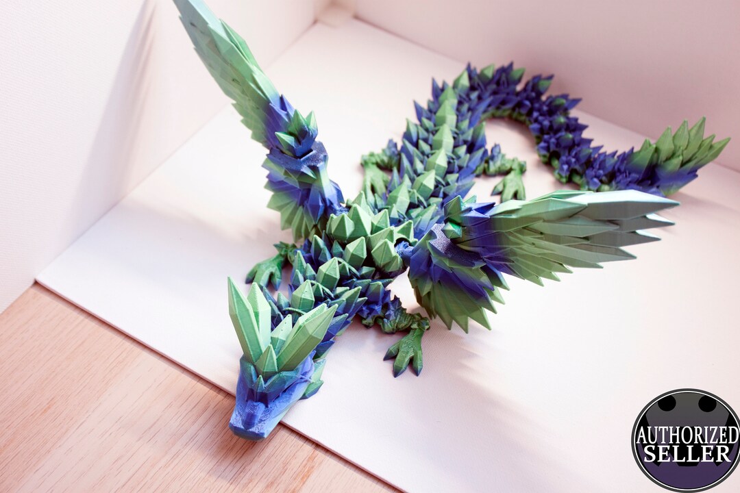 Articulated Crystal Wing Dragon 3D Print - Etsy