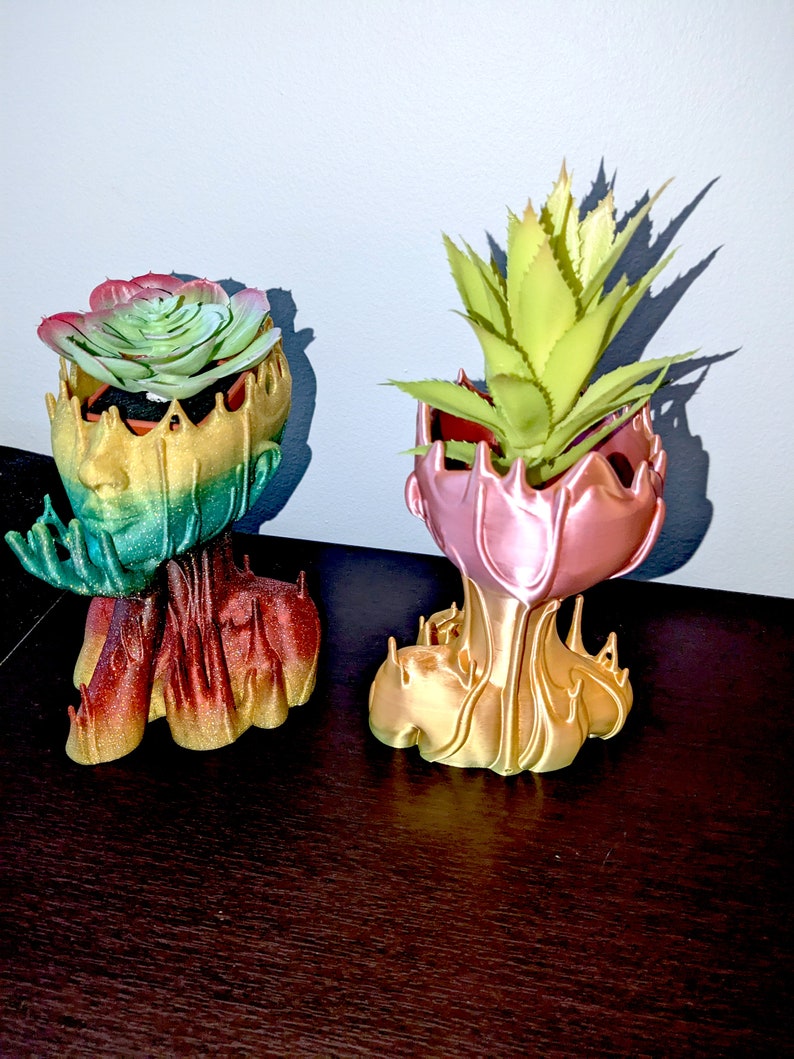 Melted Woman Face Planter / Flower Pot Decoration 3D Printed - Etsy