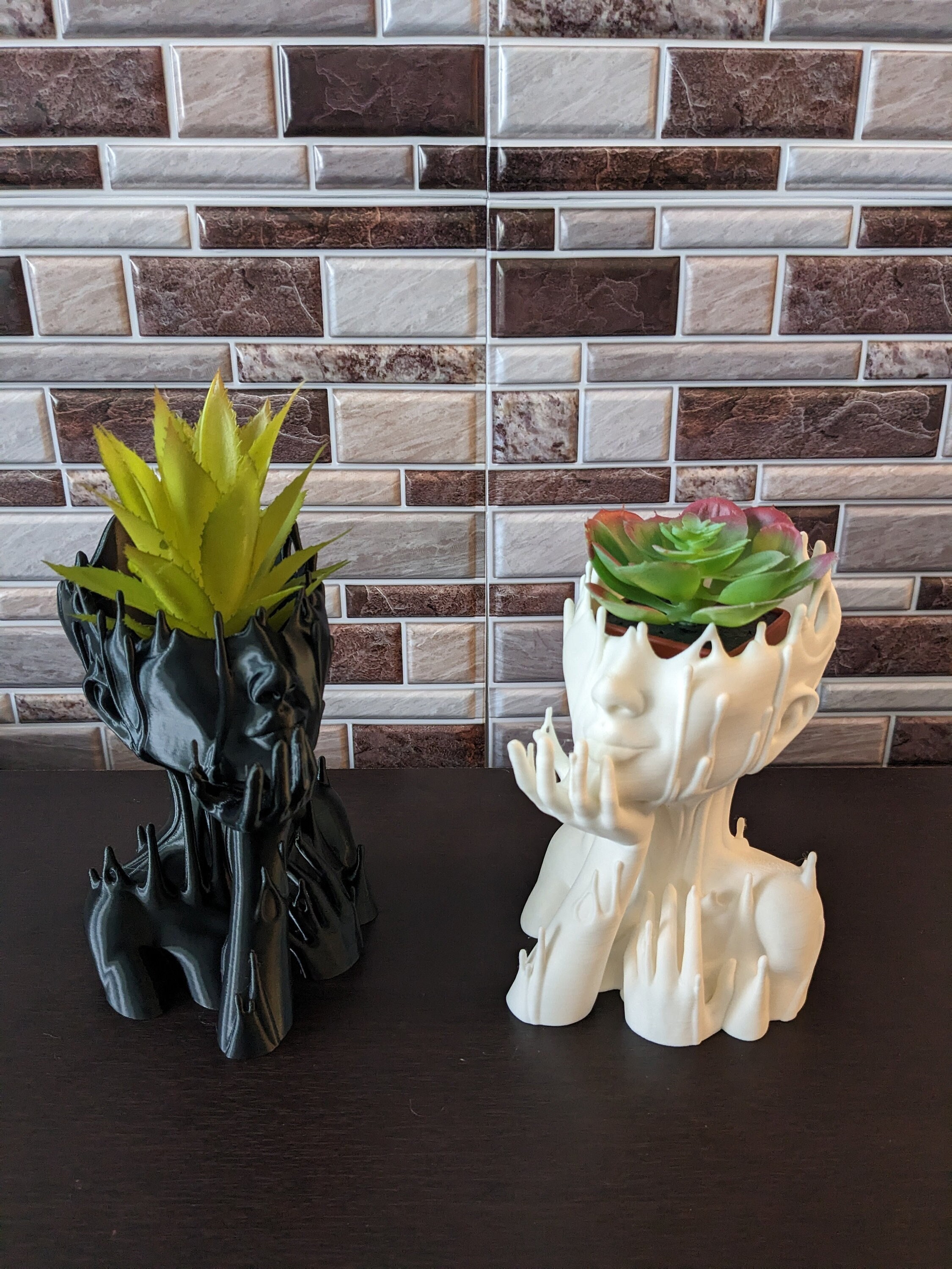 Melted Woman Face Planter / Flower Pot Decoration 3D Printed - Etsy