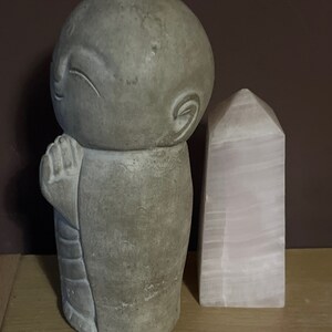 Jizo Statue - Larger Concrete Ornament Figure for Home, Add a Crocheted ...